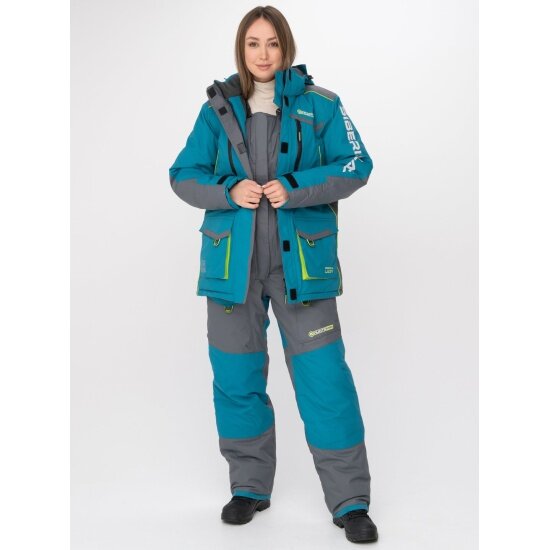 Костюм зимний Huntsman Siberia Lady Бирюза/Серый ткань Breathable, разм. 44-46/158-164