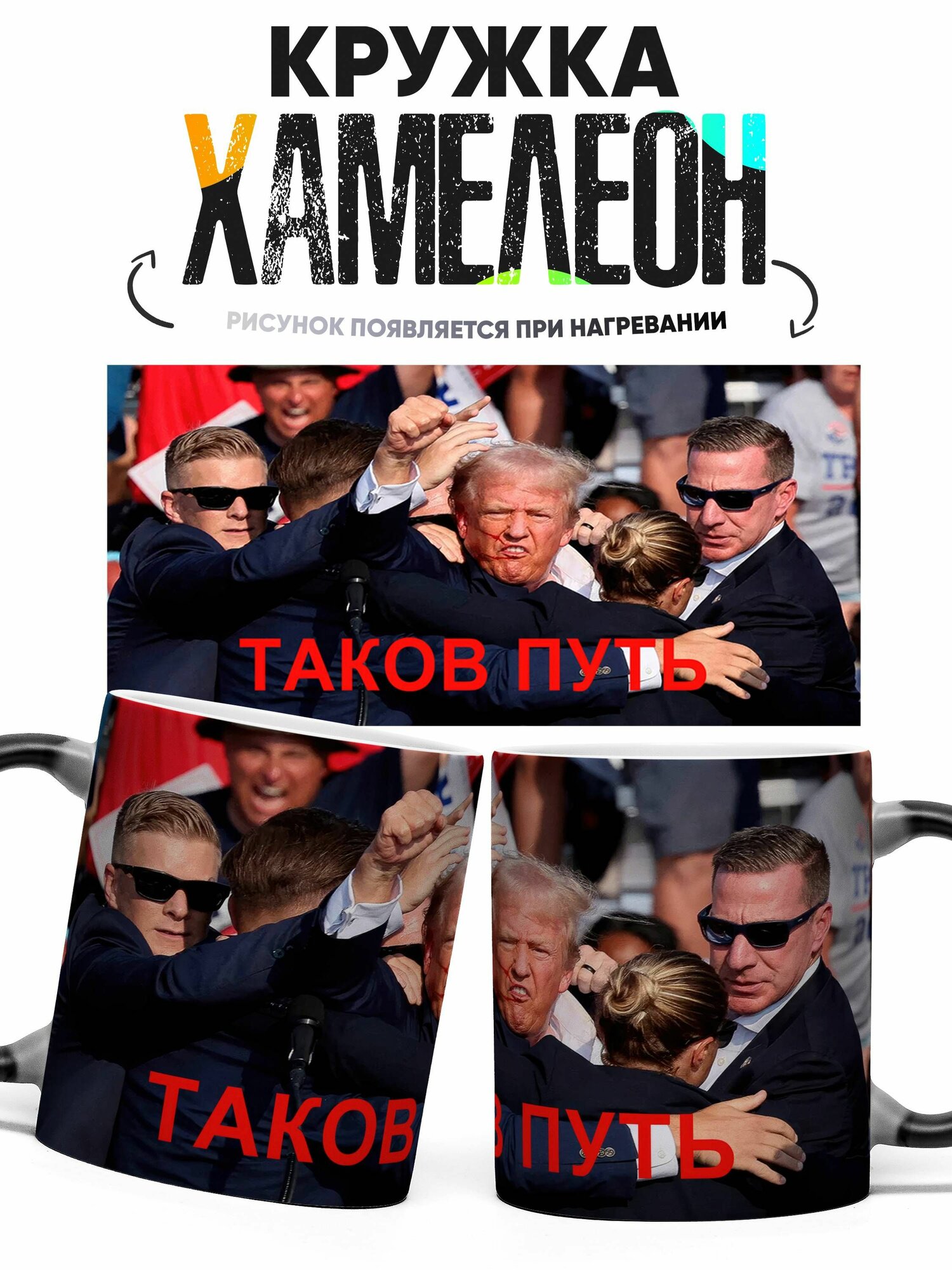 Кружка Хамелеон Дональд Трамп Таков путь 330 мл