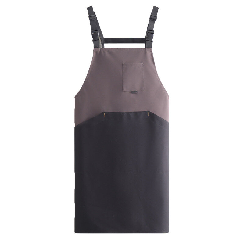 Водонепроницаемый фартук для мужчин и женщин – двухцветный фартук из полиэстера с регулируемыми лямками на пряжках и карманом для мелочей – маслостойкий кухонный фартук для приготовления пищи, уборки или повседневного использования