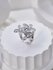 Кольцо, фианит, циркон, кристаллы Swarovski, безразмерное, серый, белый