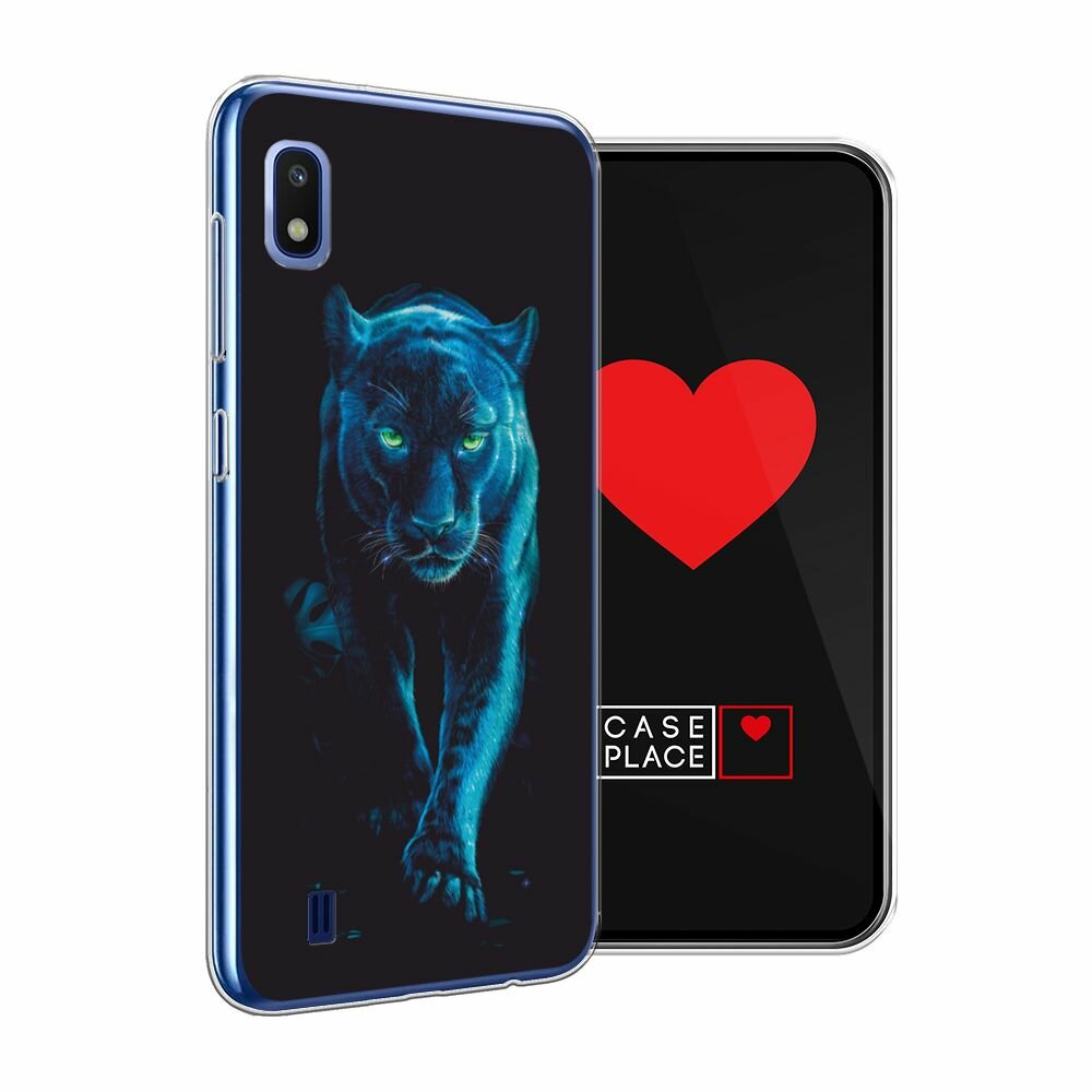 Чехол на Samsung Galaxy A10 / Самсунг Галакси А10 с принтом "Пантера в лунном свете" — фото 1
