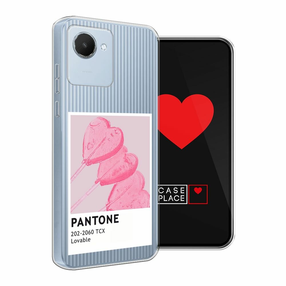 Чехол на Realme C30 / Реалми C30 с принтом "Pantone Lovable 2 - 14 февраля", прозрачный — фото 1