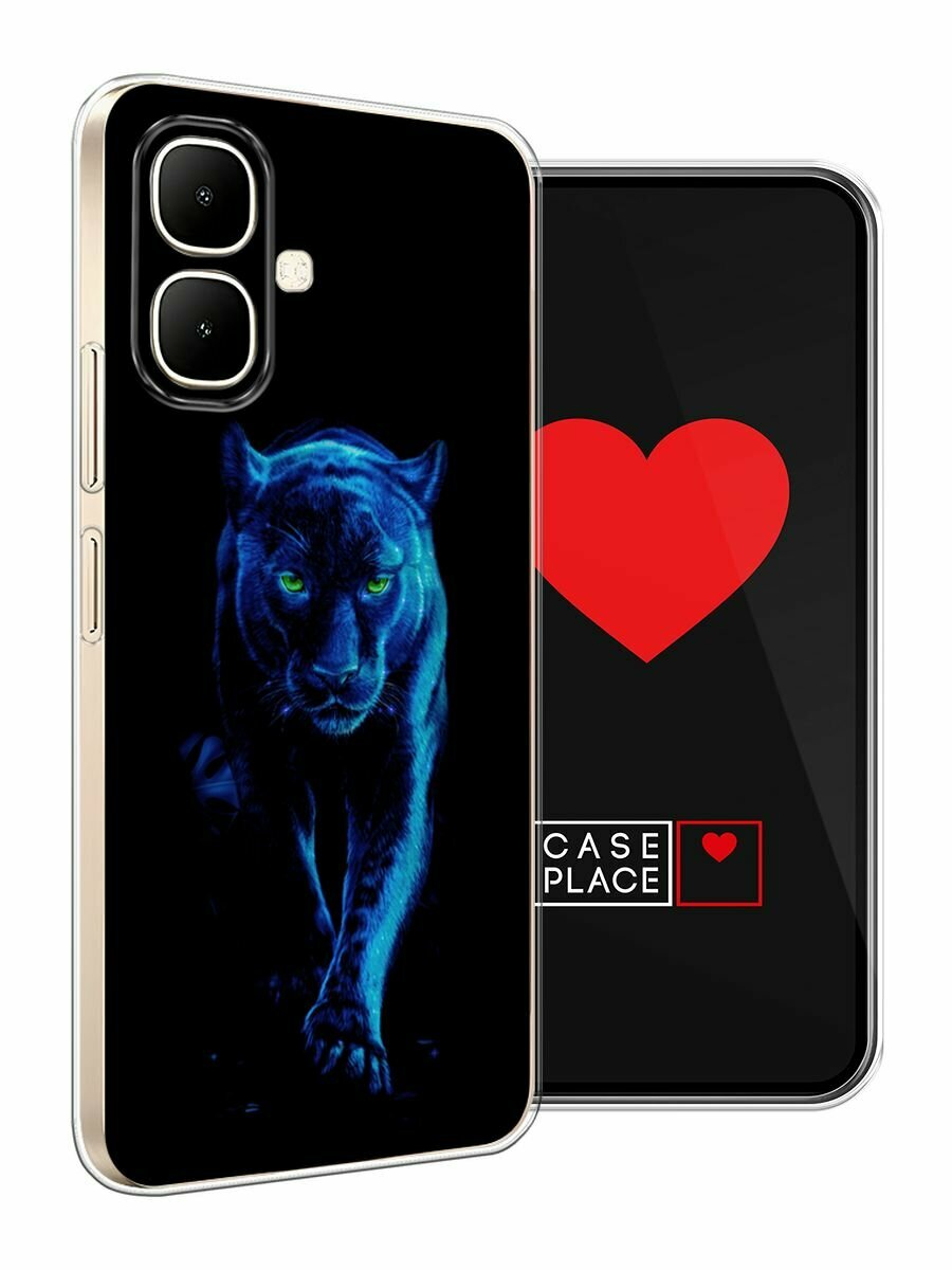 Чехол на Infinix Smart 10 / Инфиникс Смарт 10 с принтом "Пантера в лунном свете" — фото 1