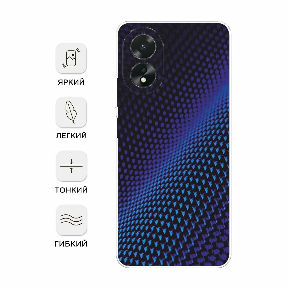 Чехол на Oppo A38/A18 / Оппо A38/A18 с принтом "Синий карбон" — фото 1