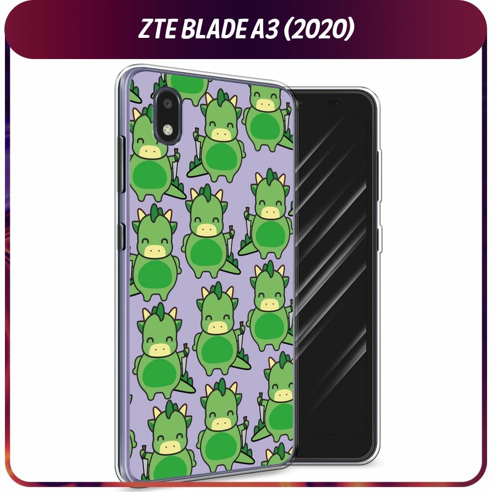 Чехол на ZTE Blade A3 (2020) / ЗТЕ Блейд А3 (2020) с принтом Дракончики с ножами