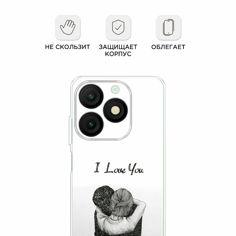 Силиконовый чехол на Itel A50 / Ител А50 с принтом I love you 1 — фото 1
