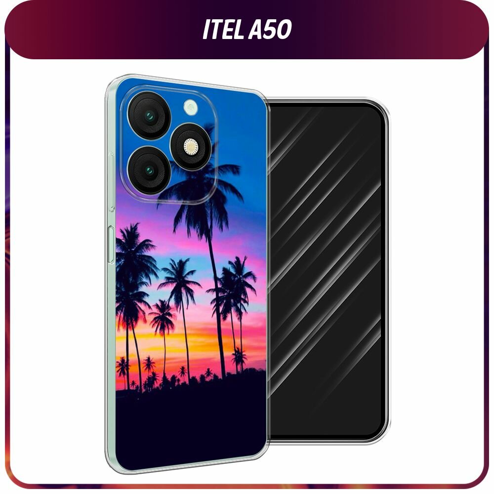 Силиконовый чехол на Itel A50 / Ител А50 с принтом "Закат 5"