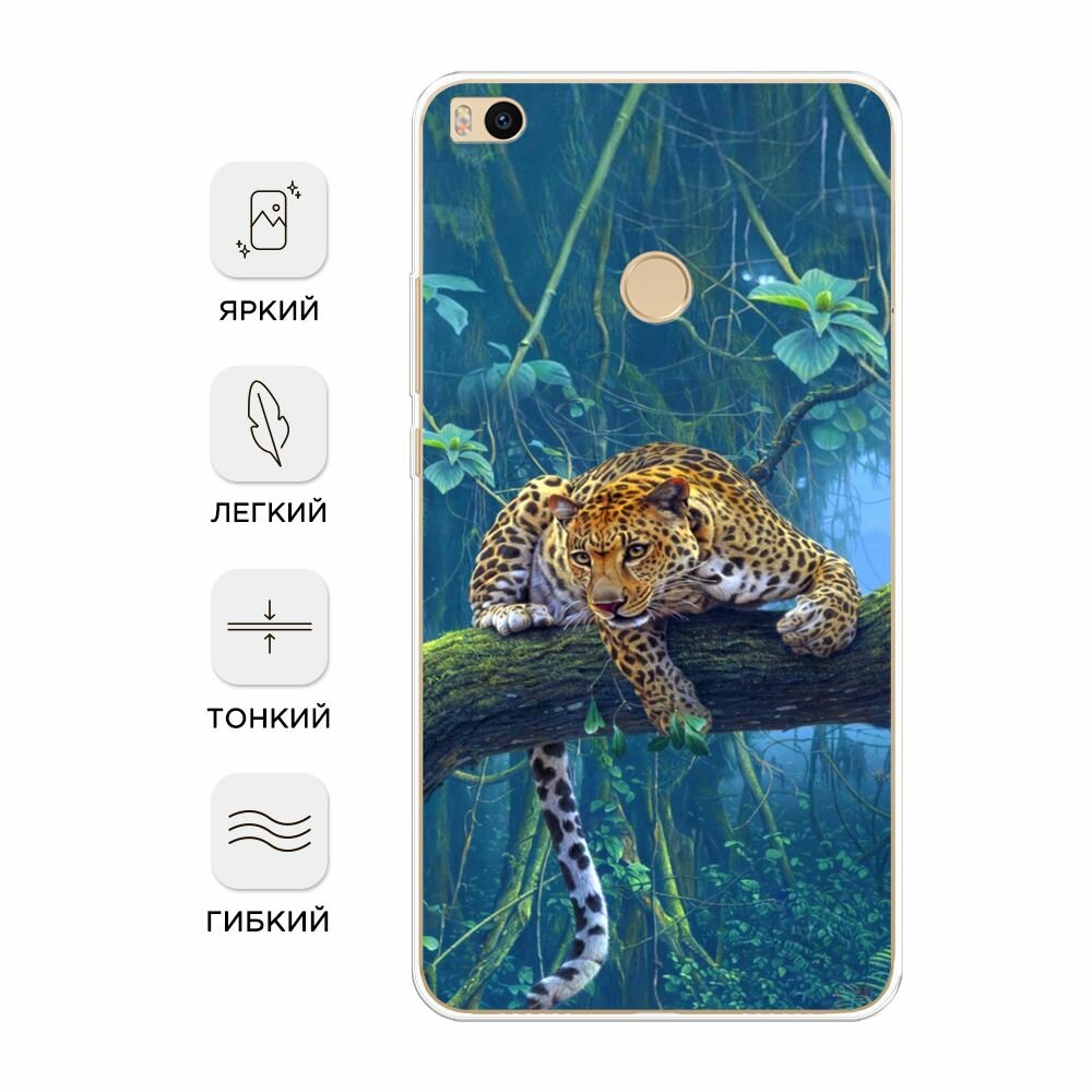 Чехол на Xiaomi Mi Max 2 / Сяоми Ми Макс 2 с принтом "Леопард охотник" — фото 1