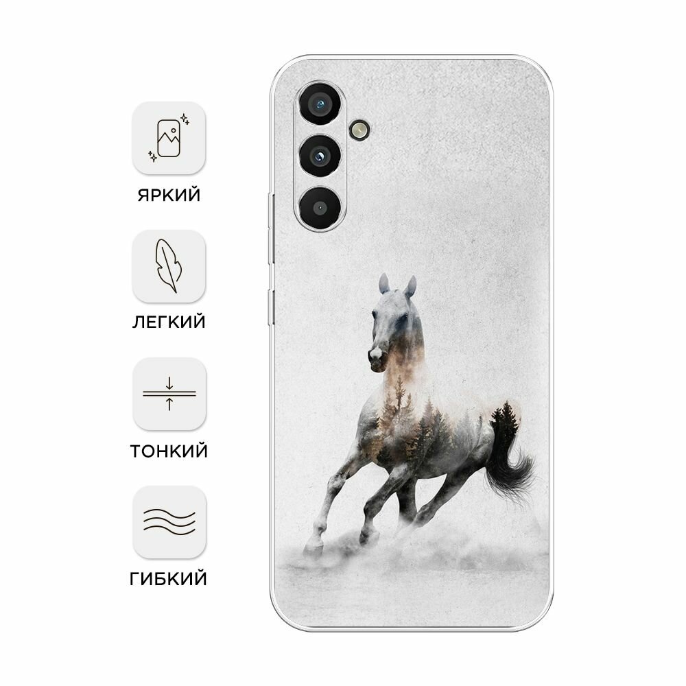 Чехол на Samsung Galaxy A34 / Самсунг A34 с принтом "Лошадь лес" — фото 1