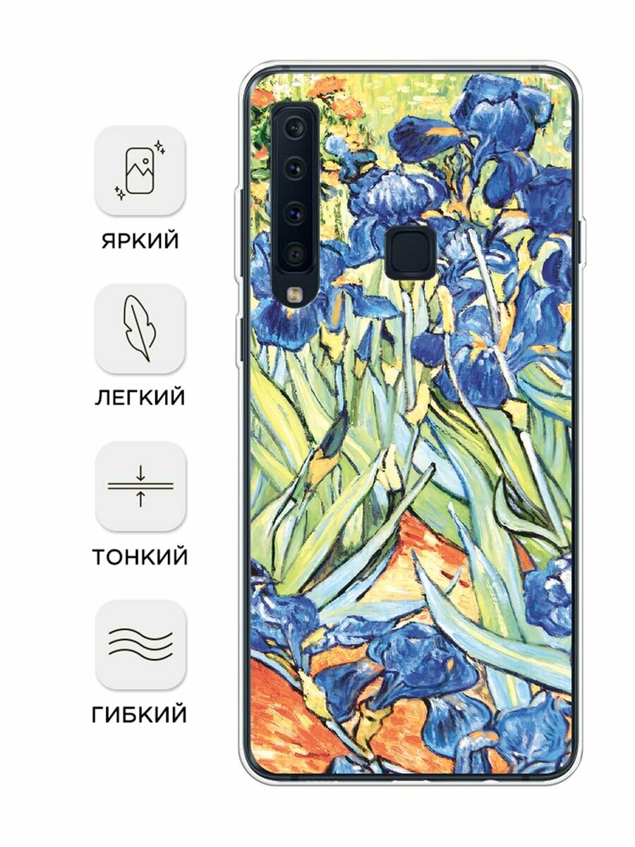 Чехол на Samsung Galaxy A9 2018 / Самсунг Галакси А9 2018 с принтом "Ирисы Ван Гог" — фото 1