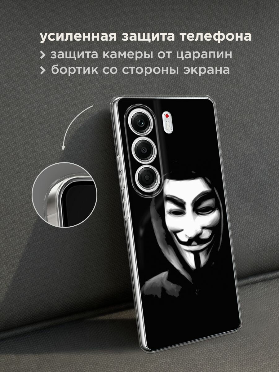 Чехол на Tecno Camon 40 Pro 5G / Текно Камон 40 Про 5G с принтом "Анонимус" — фото 1