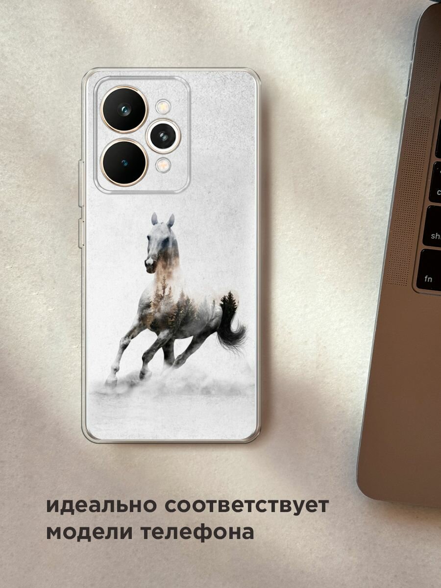 Чехол на Realme 15 Pro / Реалми 15 Про с принтом "Лошадь лес" — фото 1