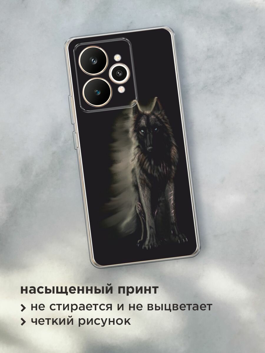 Силиконовый чехол на Realme 15 / Реалми 15 с принтом "Туманный волк" — фото 1