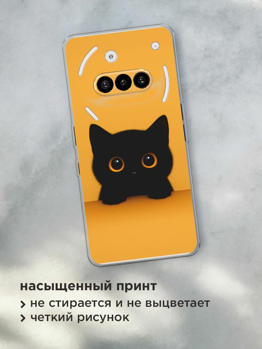 Чехол на Nothing Phone 3a / Нотинг Фон 3а с принтом "Контрастный котик" — фото 1