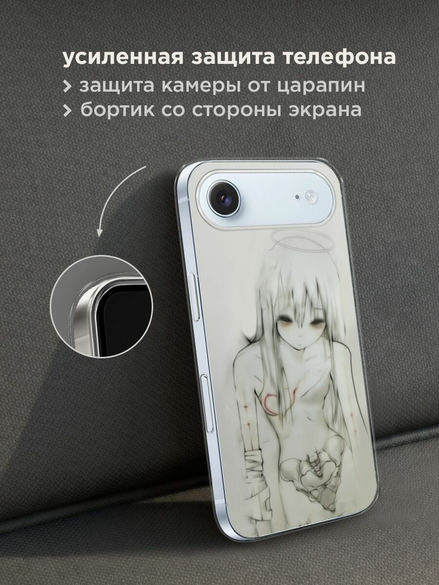 Чехол на Apple iPhone Air / Айфон Айр с принтом "Аниме рисунок чёрно-белый" — фото 1