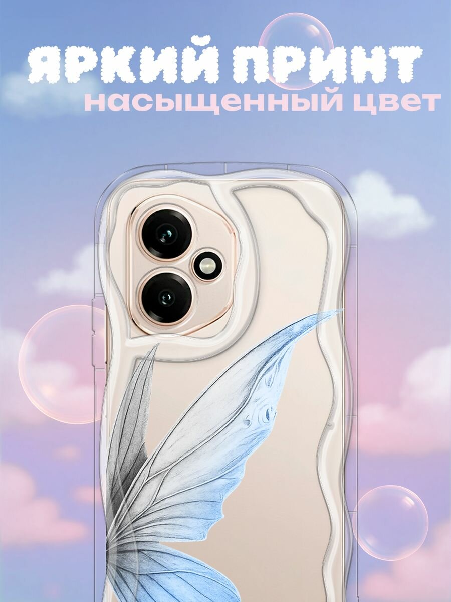 Чехол на Honor 400 / Хонор 400 с принтом "Крылья бабочки", прозрачный — фото 1