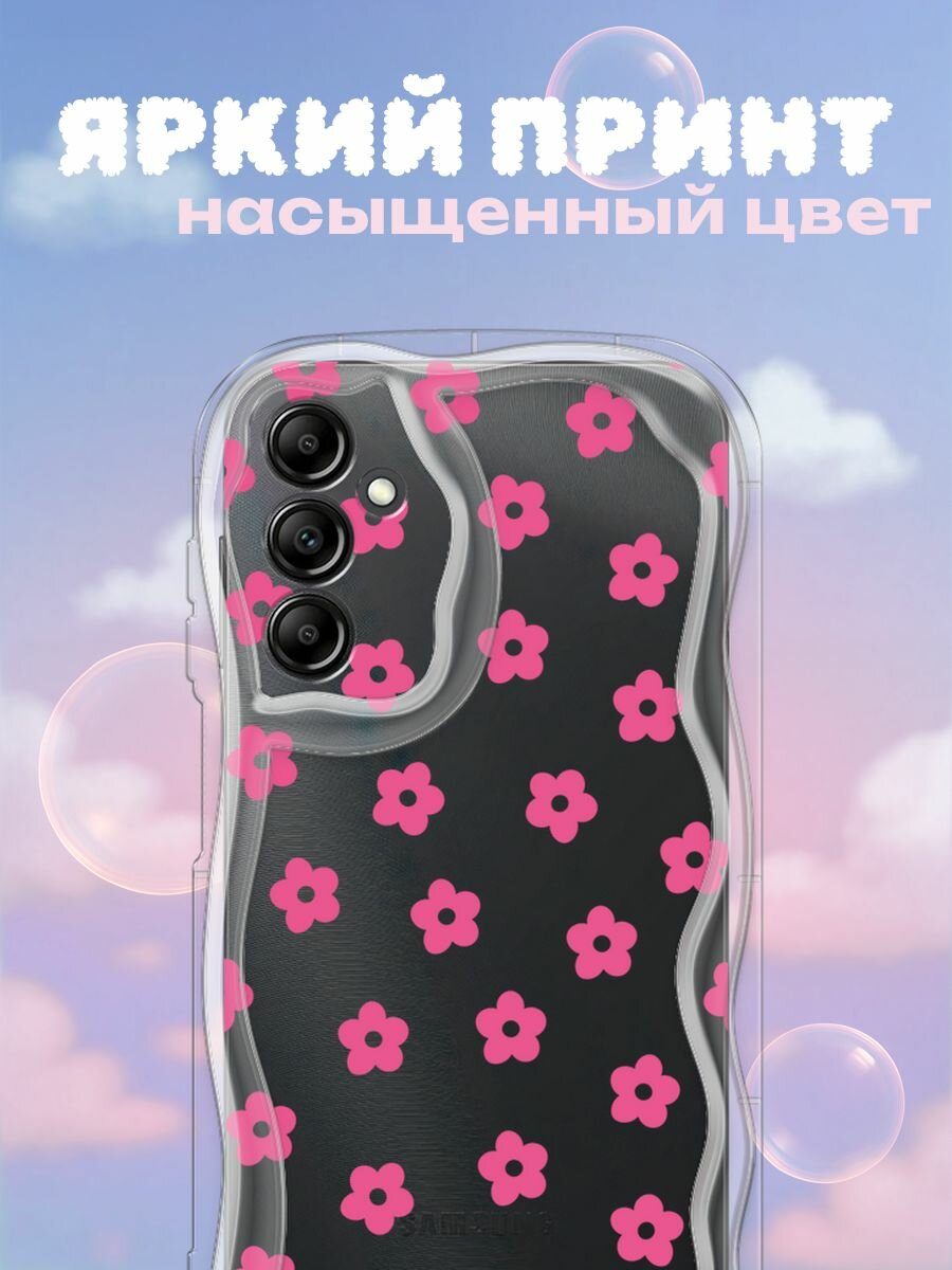 Чехол на Samsung Galaxy A15 / Самсунг А15 с принтом "Розовые цветы паттерн" — фото 1