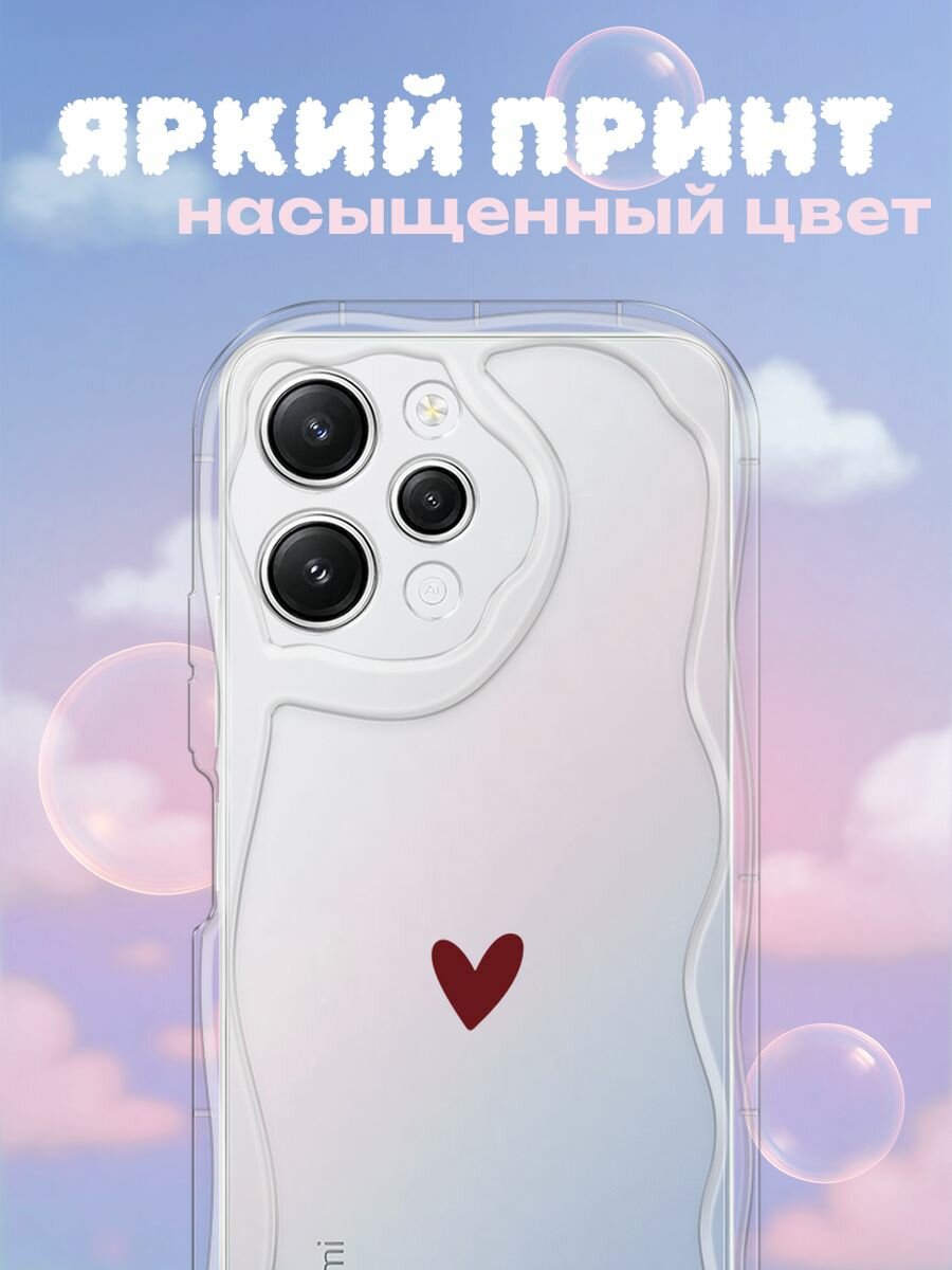 Чехол на Xiaomi Redmi 12 / Редми 12 с принтом "Маленькое красное сердечко" — фото 1