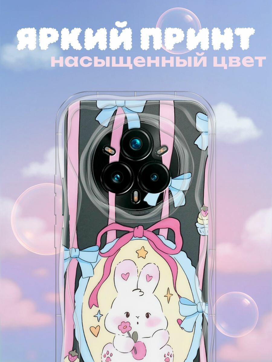 Чехол на Realme 14 Pro / Реалми 14 Про с принтом "Кролик с ромашкой 1" — фото 1