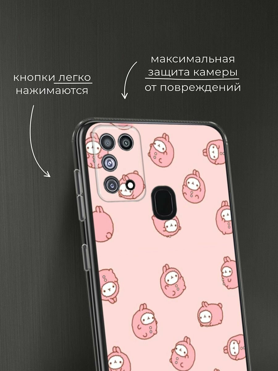Чехол на Samsung Galaxy M31 / Самсунг Галакси М31 с принтом "Зайчики в капюшонах" — фото 1