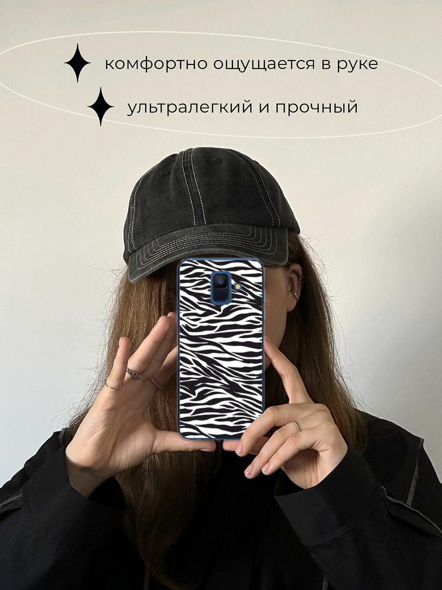 Чехол на Samsung Galaxy A6 / Самсунг Галакси А6 с принтом "Принт зебра" — фото 1