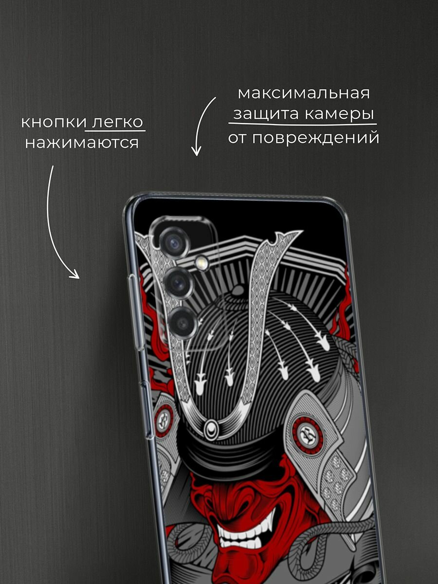 Чехол на Samsung Galaxy M52 / Самсунг Галакси M52 с принтом "Красная маска самурая" — фото 1