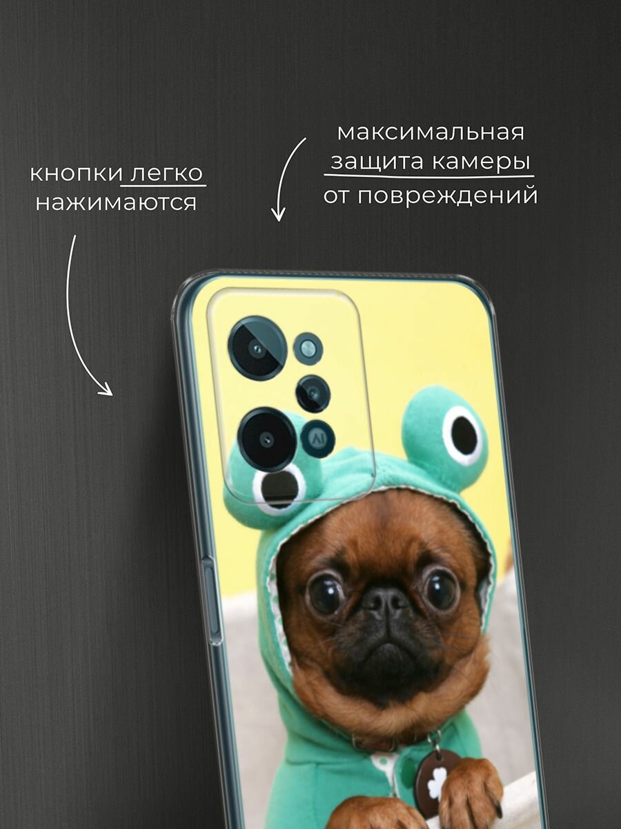 Чехол на Realme C31 / Реалми C31 с принтом "Собачка в шапке лягушки" — фото 1