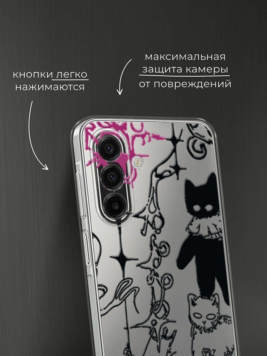 Чехол на Samsung Galaxy A17 / Самсунг А17 с принтом "Готические котики" — фото 1