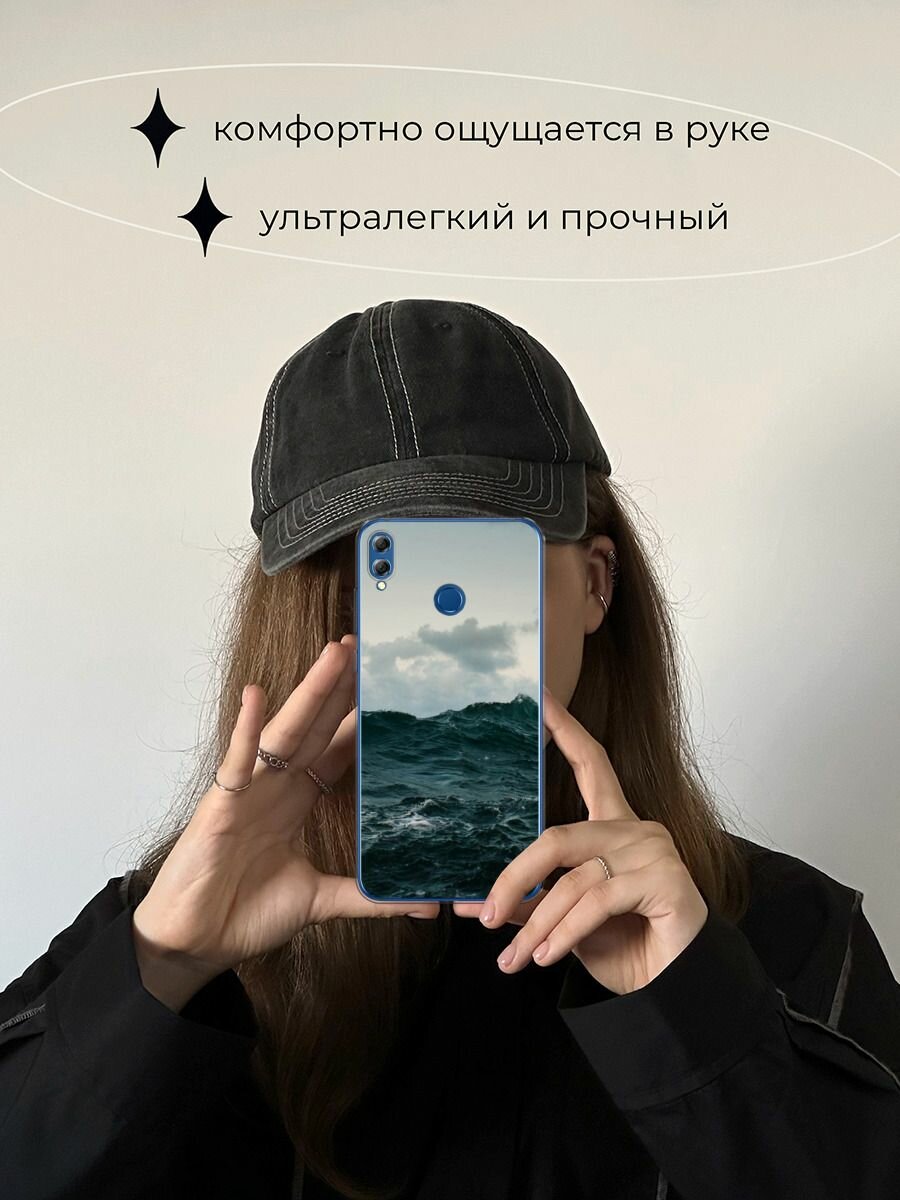 Силиконовый чехол на Honor 8X / Хонор 8Х с принтом "Волны 11" — фото 1