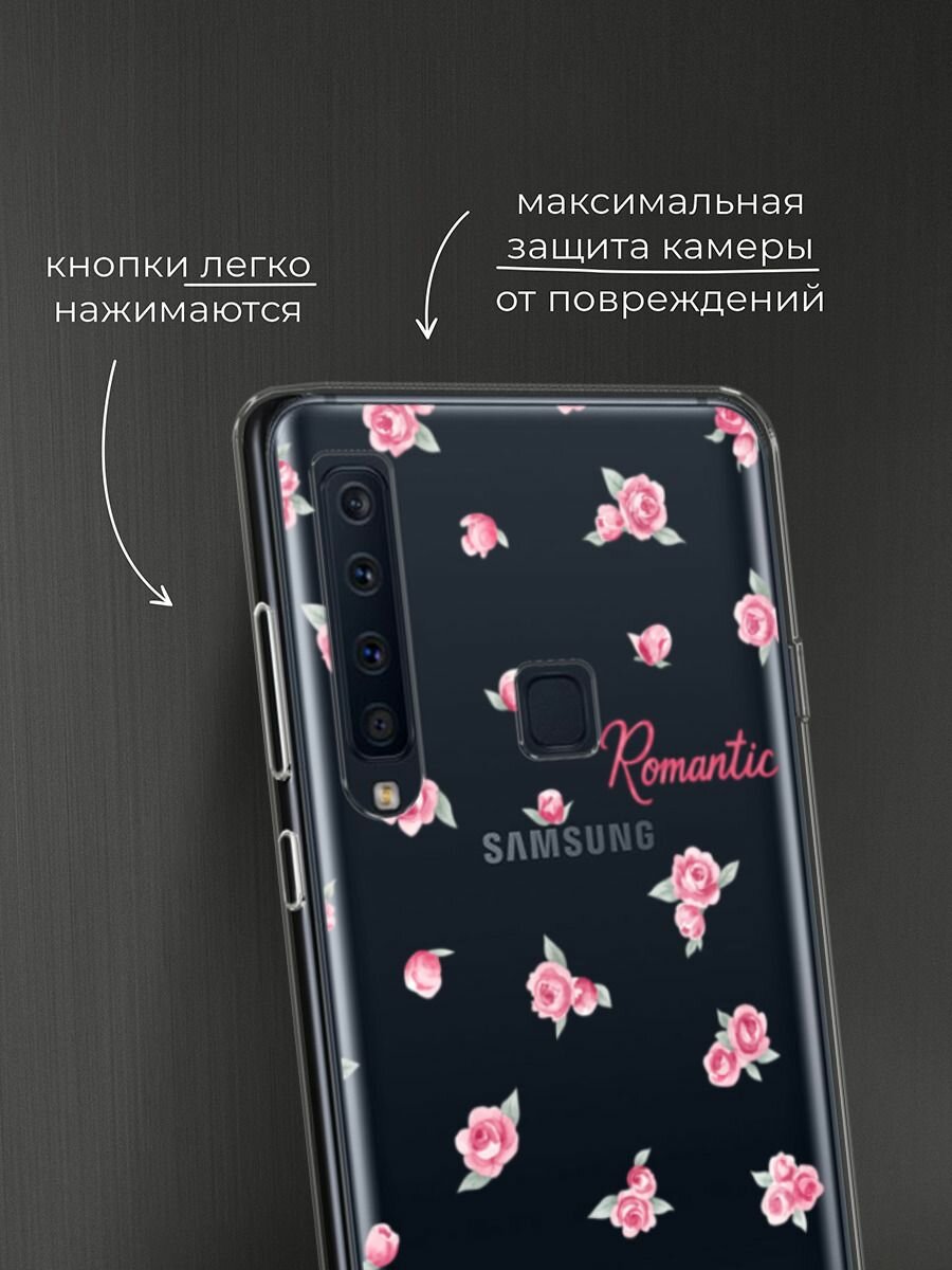 Чехол на Samsung Galaxy A9 2018 / Самсунг Галакси А9 2018 с принтом "Romantic 2", прозрачный — фото 1