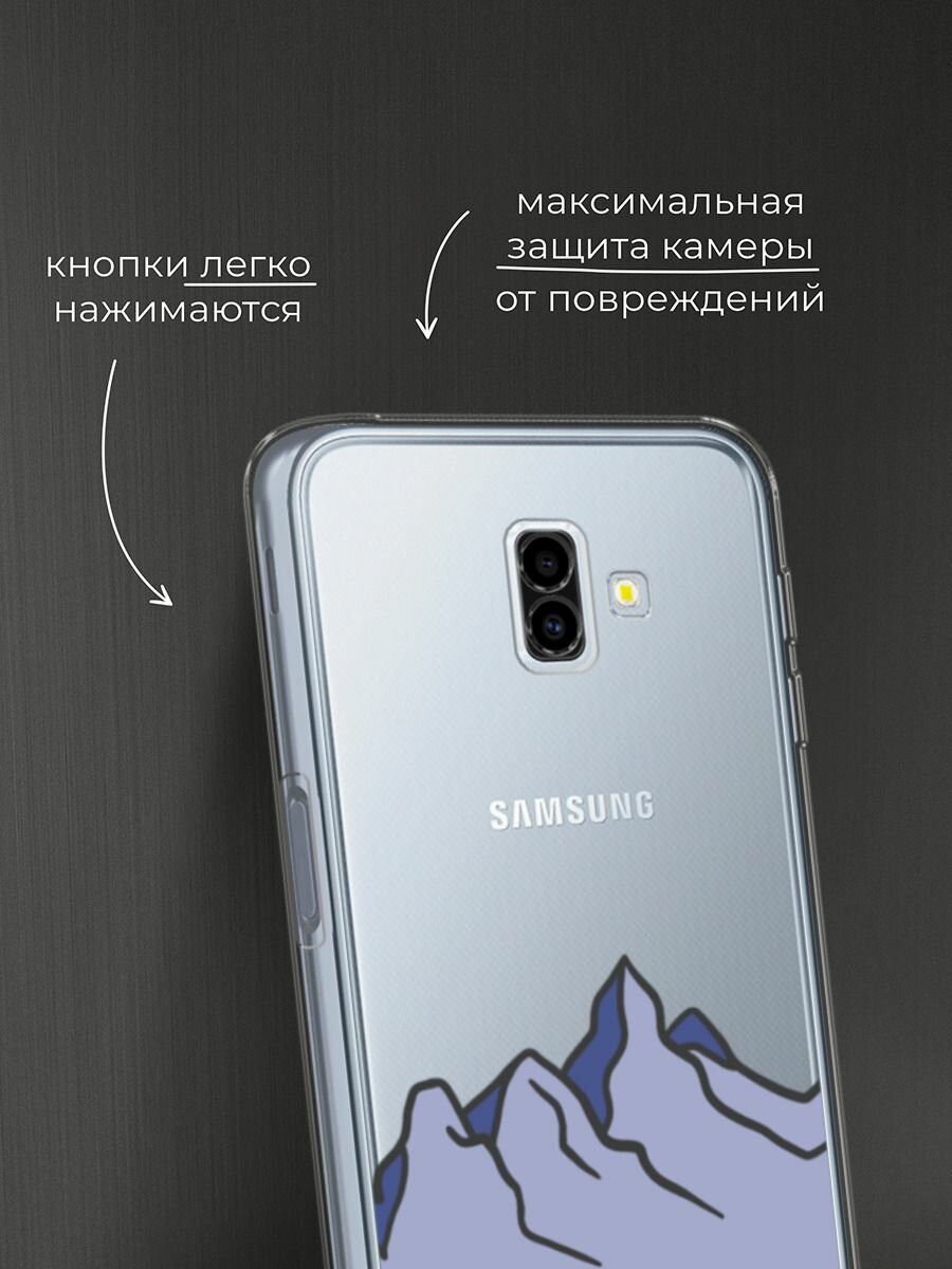 Чехол на Samsung Galaxy J6 + / Самсунг Галакси J6 Плюс 2018 с принтом "Гора", прозрачный — фото 1