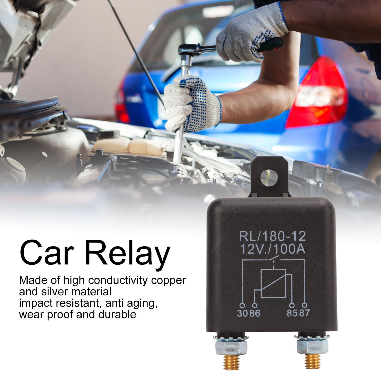 Реле стартера, изолирующее реле зарядки аккумулятора, переключатель для автомобилей, мотоциклов, стартеров, двигателей GPS 12 В