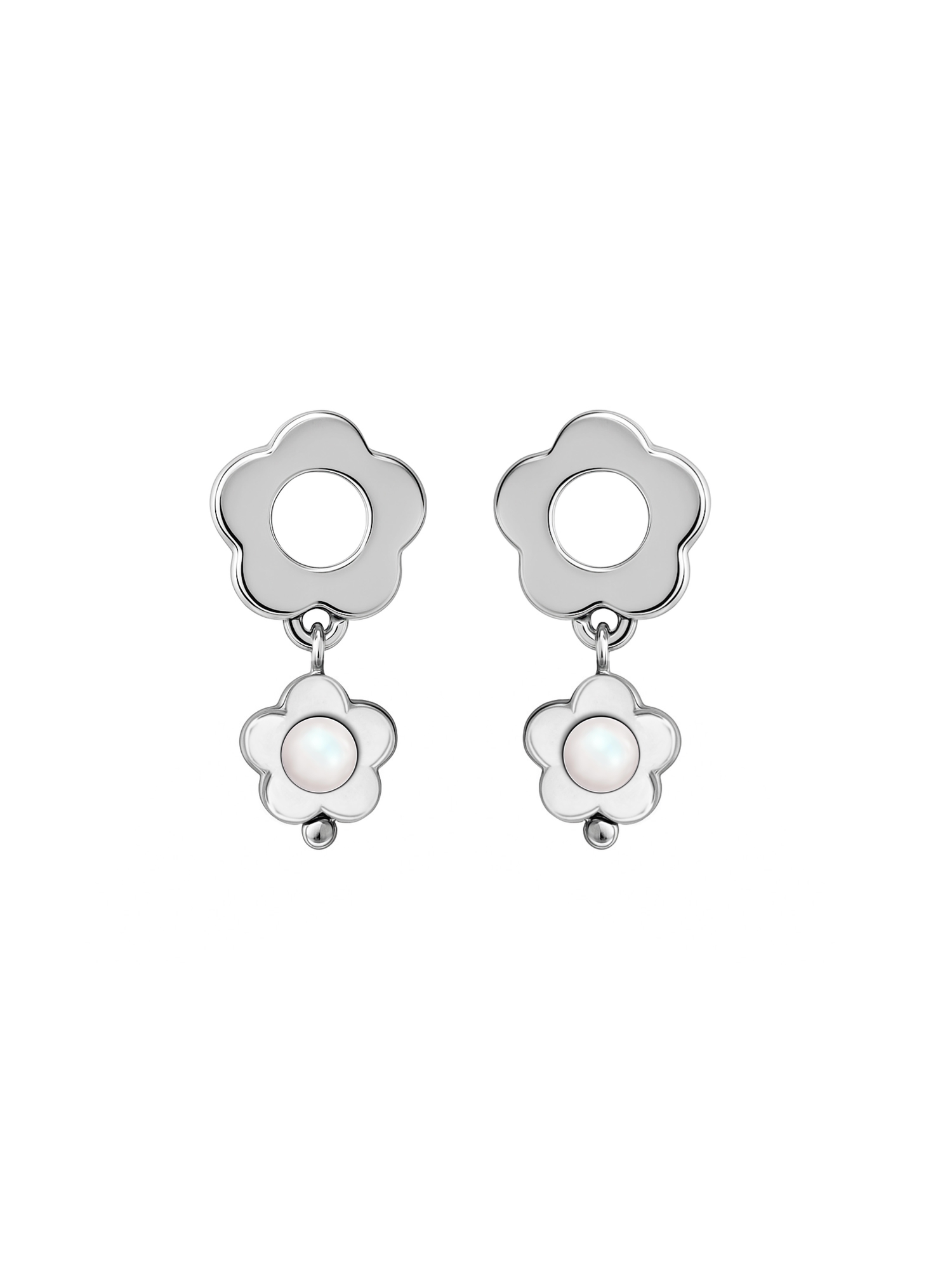 Серьги пусеты, с подвесками, жемчуг Swarovski синтетический