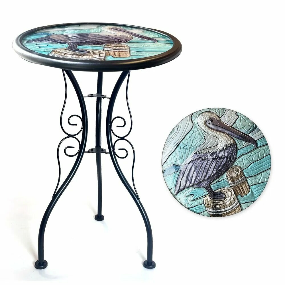 Садовый стол, Стекло, Металл 30х30х52 см