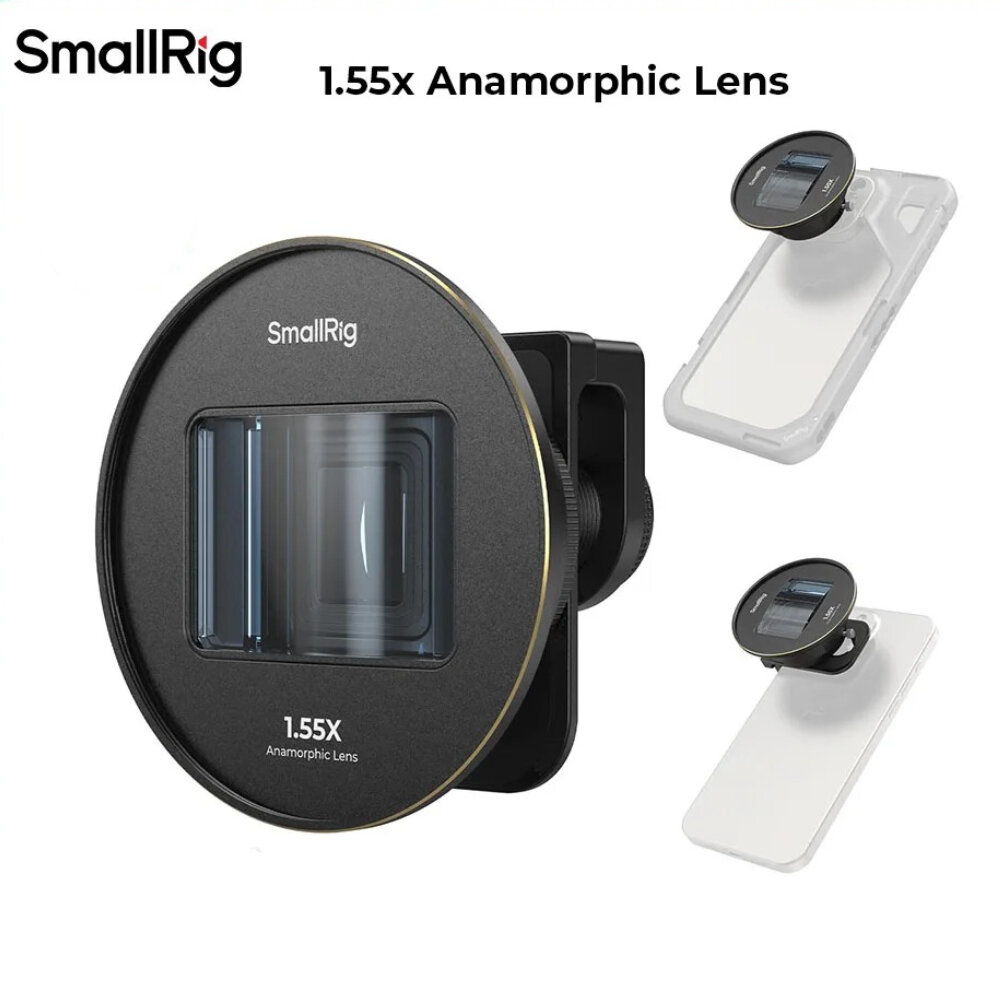 SmallRig 3578B 1,55-кратный анаморфотный объектив для мобильного телефона Подходит для устройств с Т-образным креплением