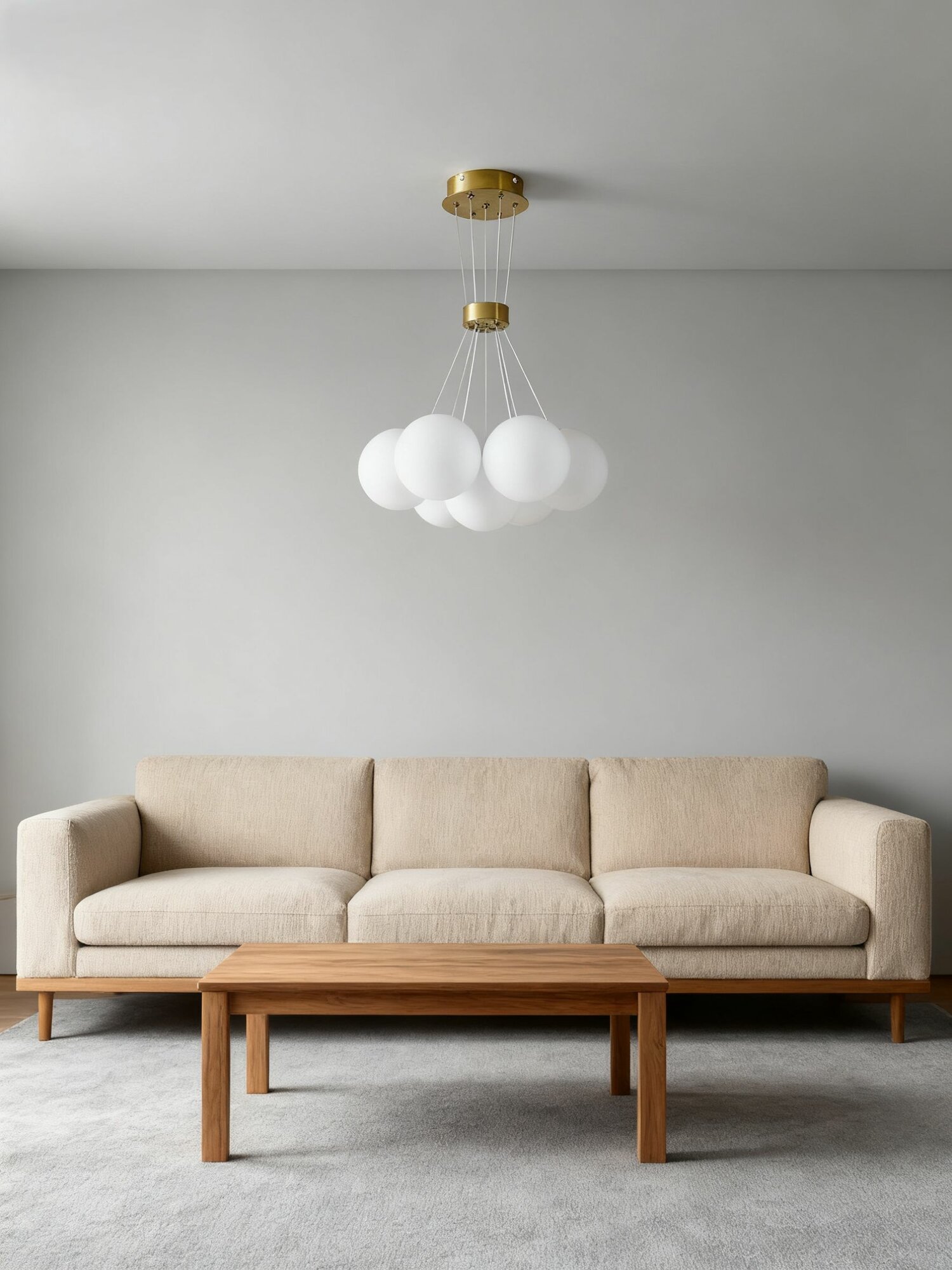 Подвесная люстра из 7 стеклянных шаров стильное освещение для детской, спальни и гостинойной светильник