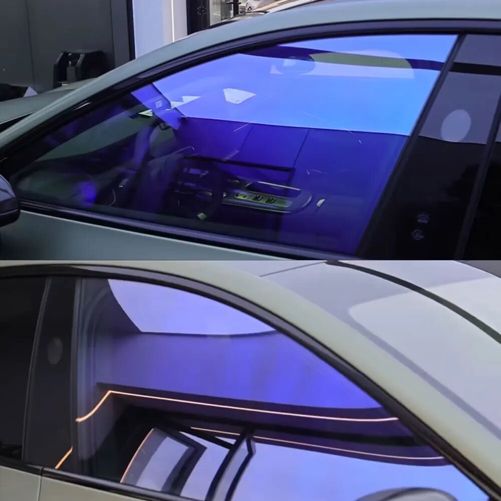 50/55 см * 1,5/3 м синий фиолетовый хамелеон VLT80% тонировка бокового лобового стекла 55cm x300cm