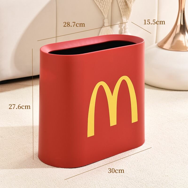 Мусорное ведро mcdonalds home, 10 литров, овальное, красное, пластик
