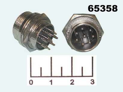 Разъем 8pin штекер хром GX16 (MIC-16-8)