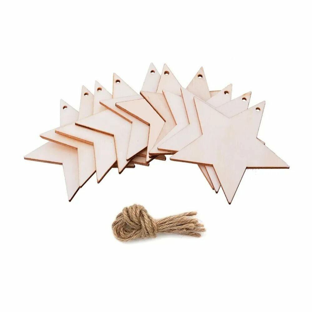 Необработанные деревянные срезы для декора елки