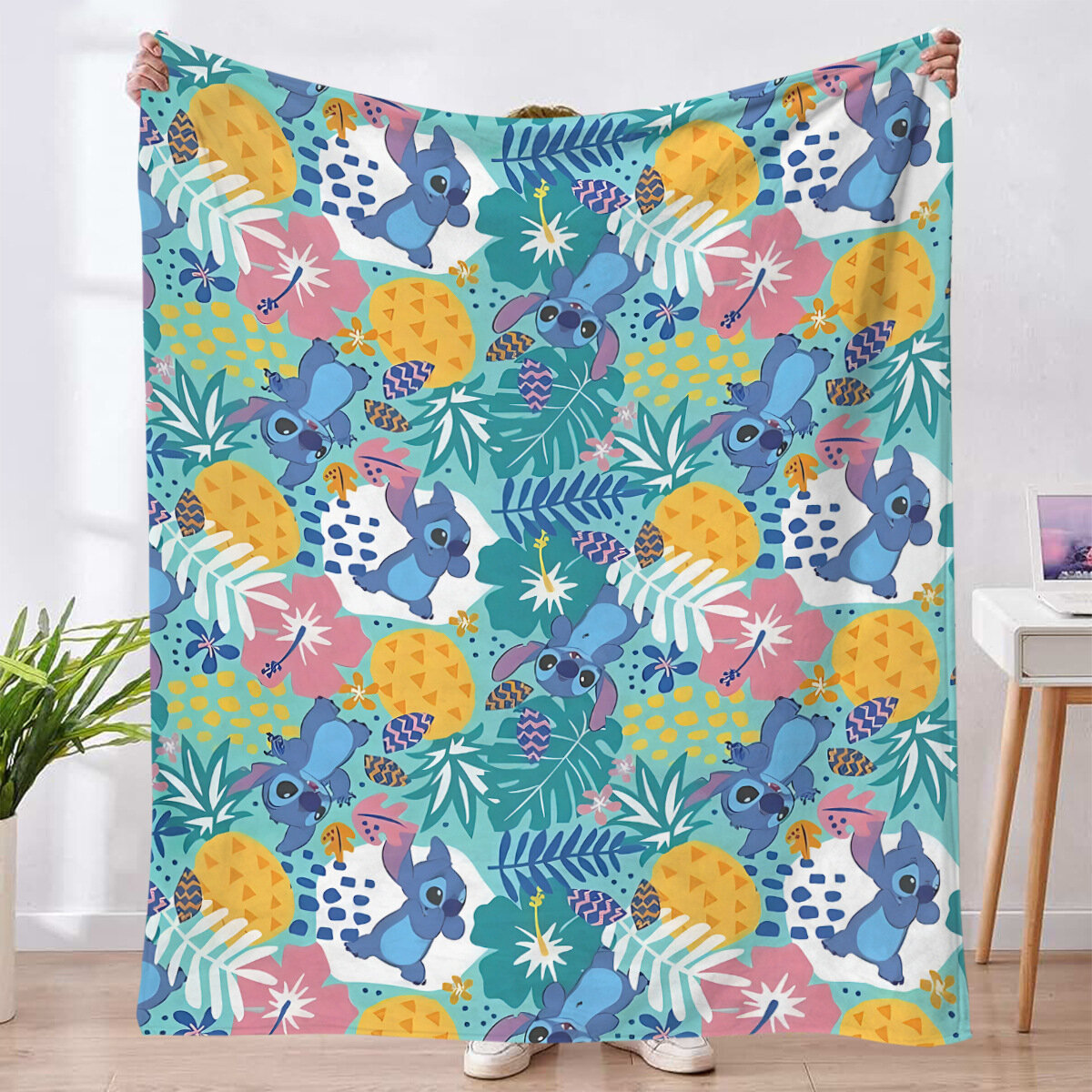 Плед флисовый детский с принтом мягкий и тёплый