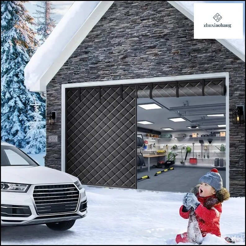 Полотно для гаражных ворот "Оксфорд", 218 см x 496 см, черное, утепленное, непрозрачное