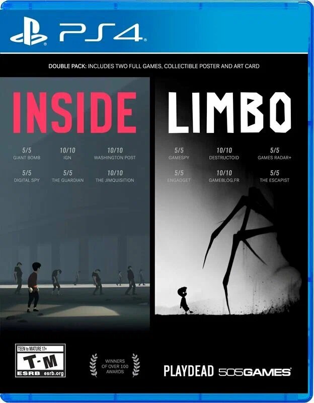 Игра "Inside + Limbo", для PS4, 18+, русские субтитры, коллекционный постер