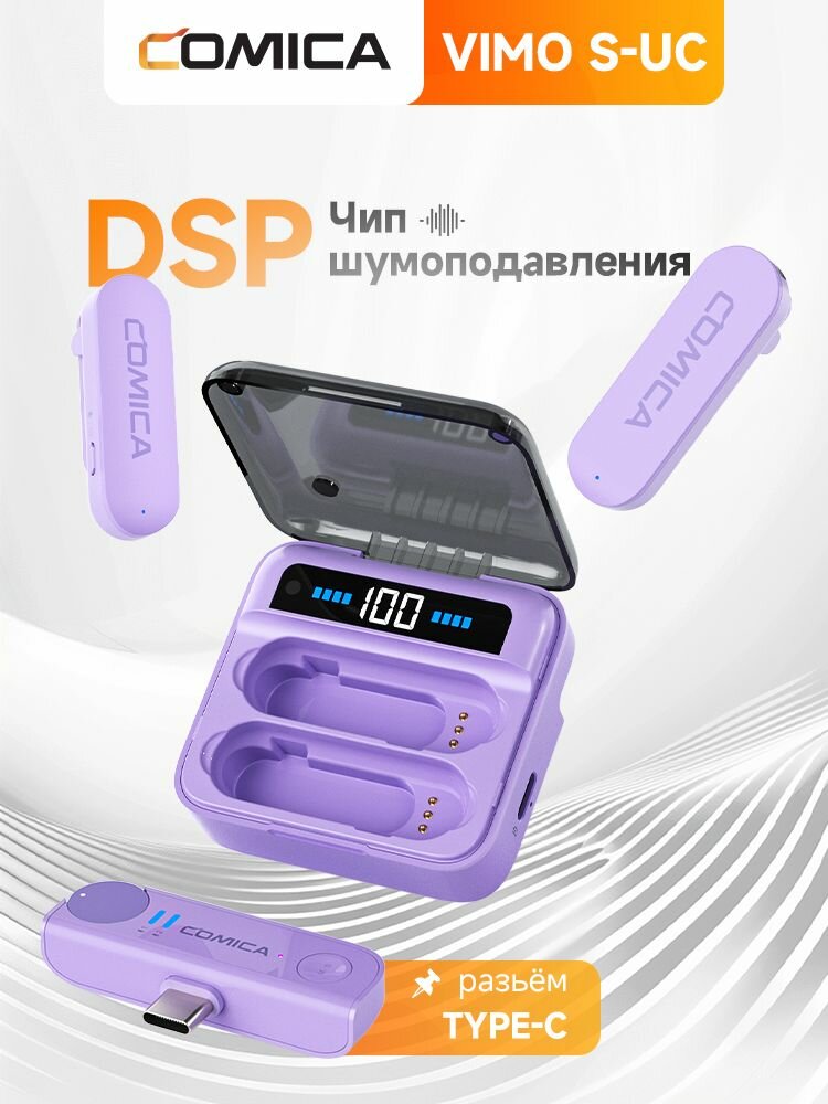 Comica Микрофон Vimo S UC Беспроводные Микрофон С Зарядным Кейсом