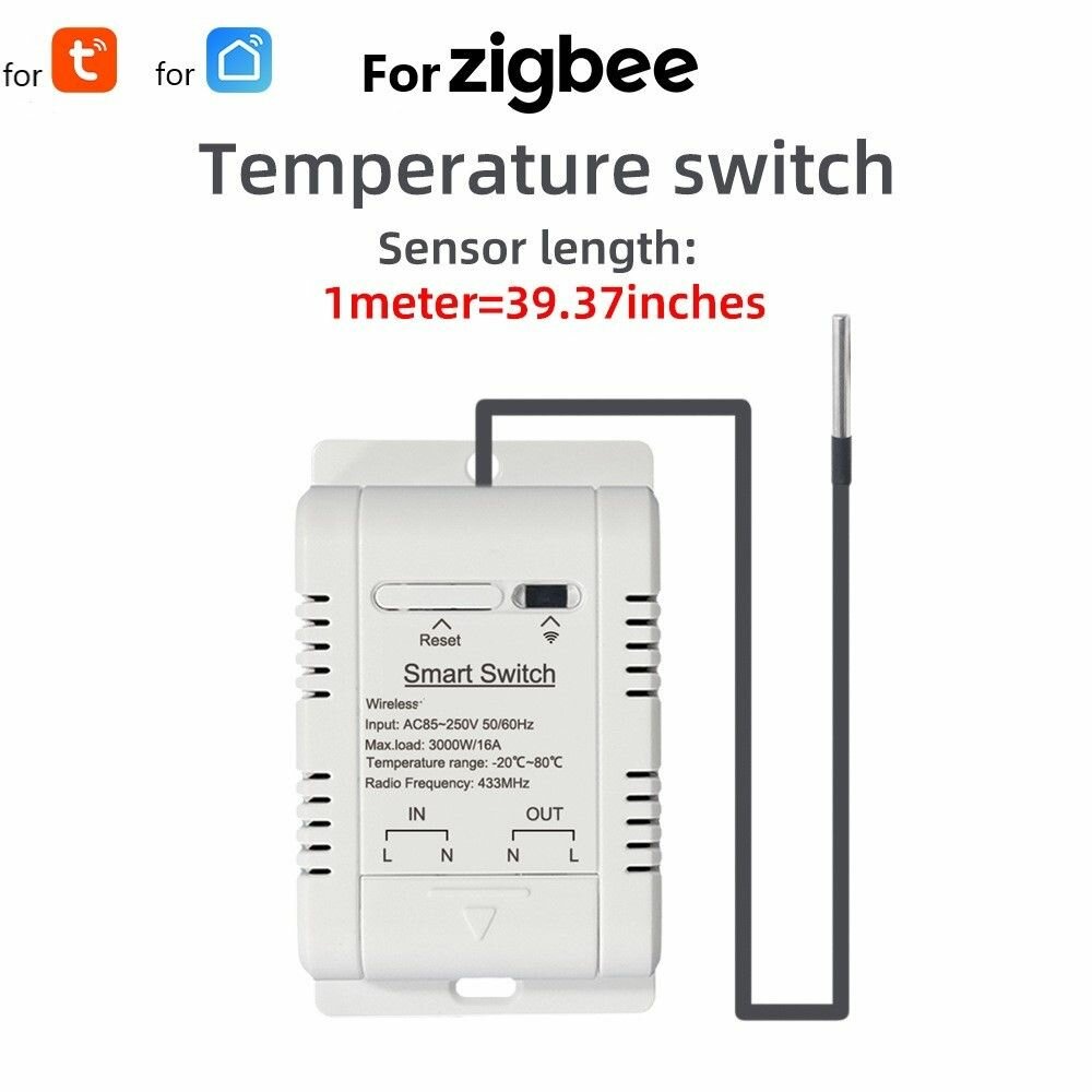 1 штука граффити Zigbee контроллера температуры и влажности с таймером, голосовым управлением включения/выключения