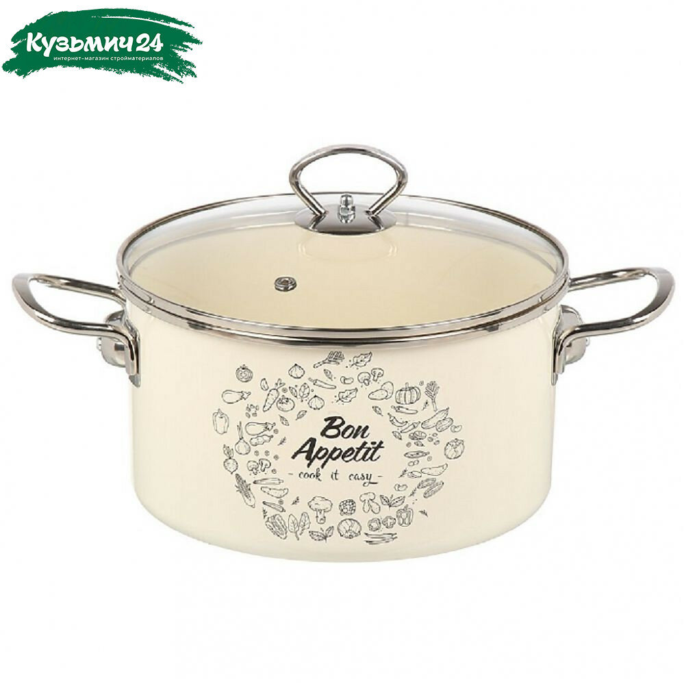 Кастрюля эмалированная Daniks Bon Appetit 4 л