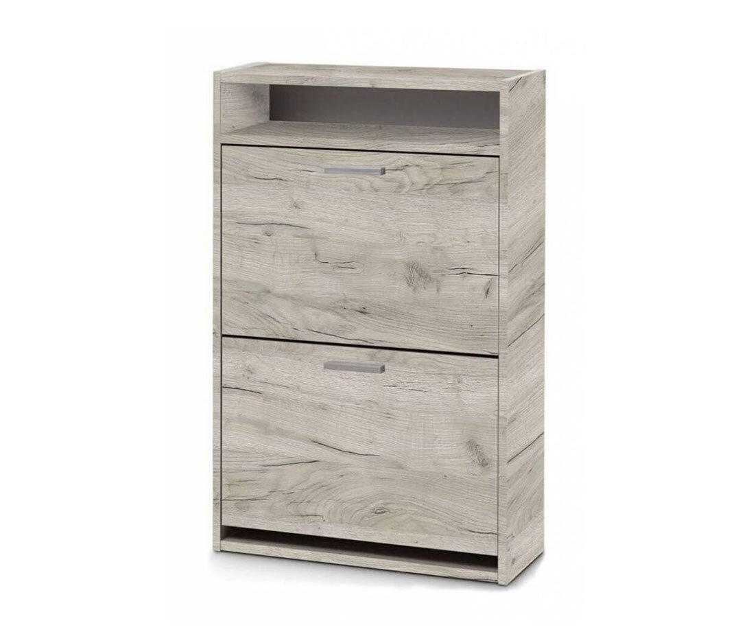 Обувница Комфорт К-2, дуб крафт серый, с 2 отделениями, 60x22x88 см