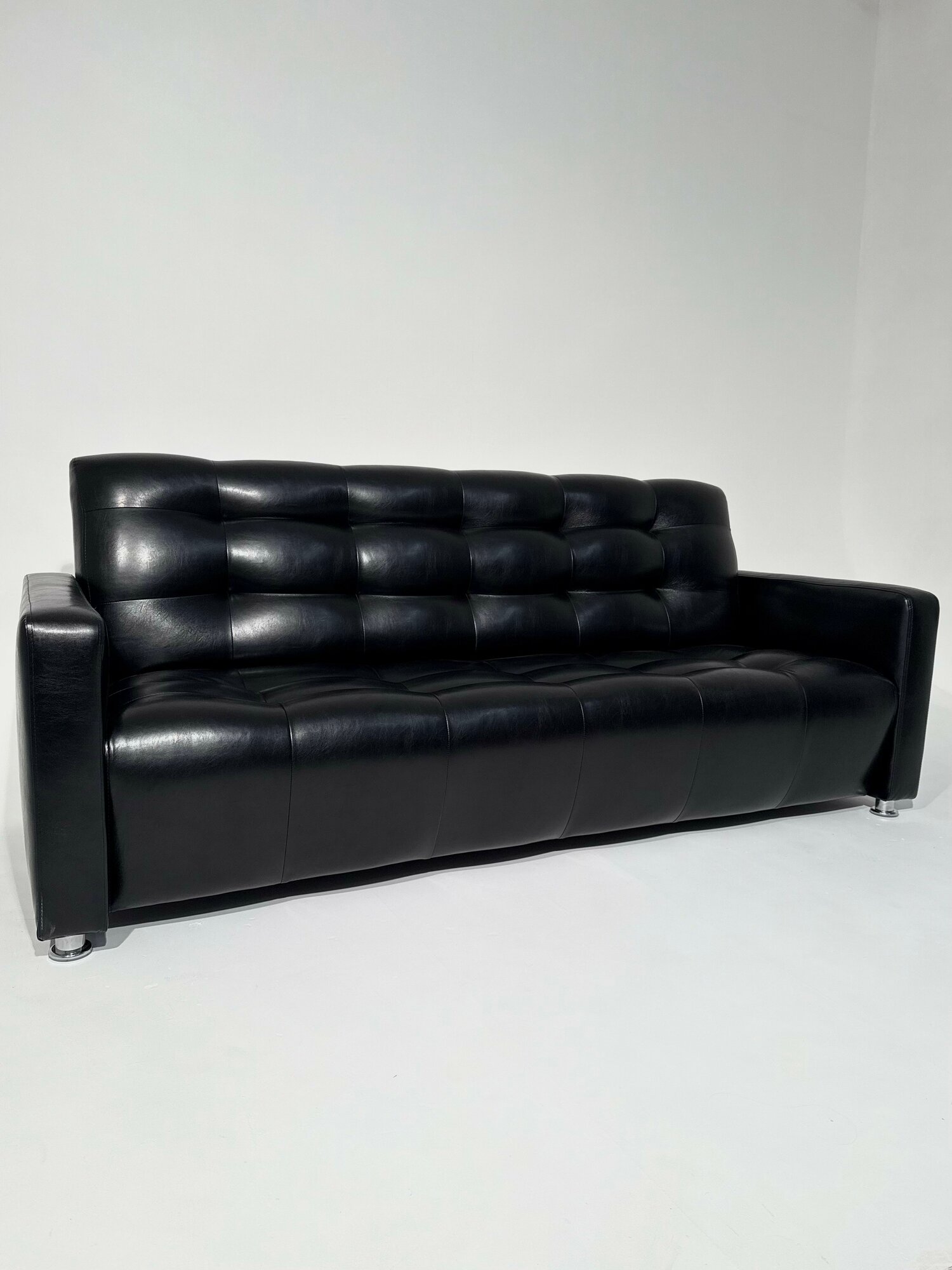 Диван офисный Канцлер двухметровый, механизм Нераскладной, 200х82х85 см, чёрный