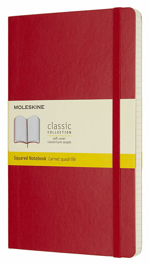 Блокнот Moleskine Classic Soft А5, в клетку, красный