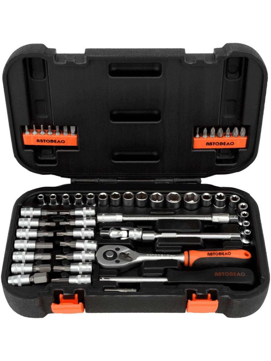 Набор головок торцевых 53 предмета, 1/4 DR, АвтоDело (39922)